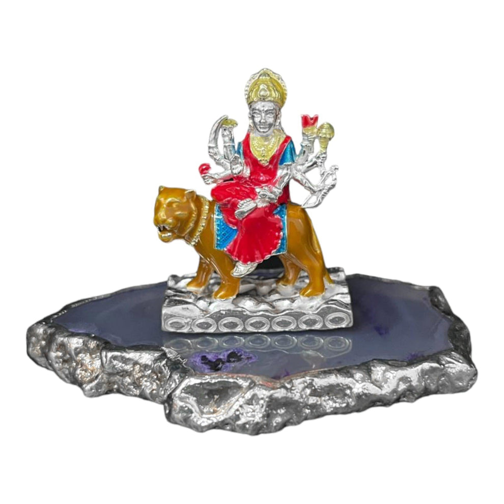 925 Sterling Silver Enamel Maa Durga Sherawali Idol – LBV
