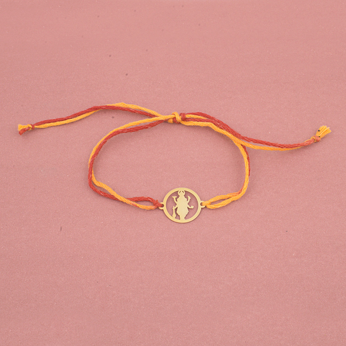 Silver Laser Cut Gold Plated Maa Durga Rakhi – LBV