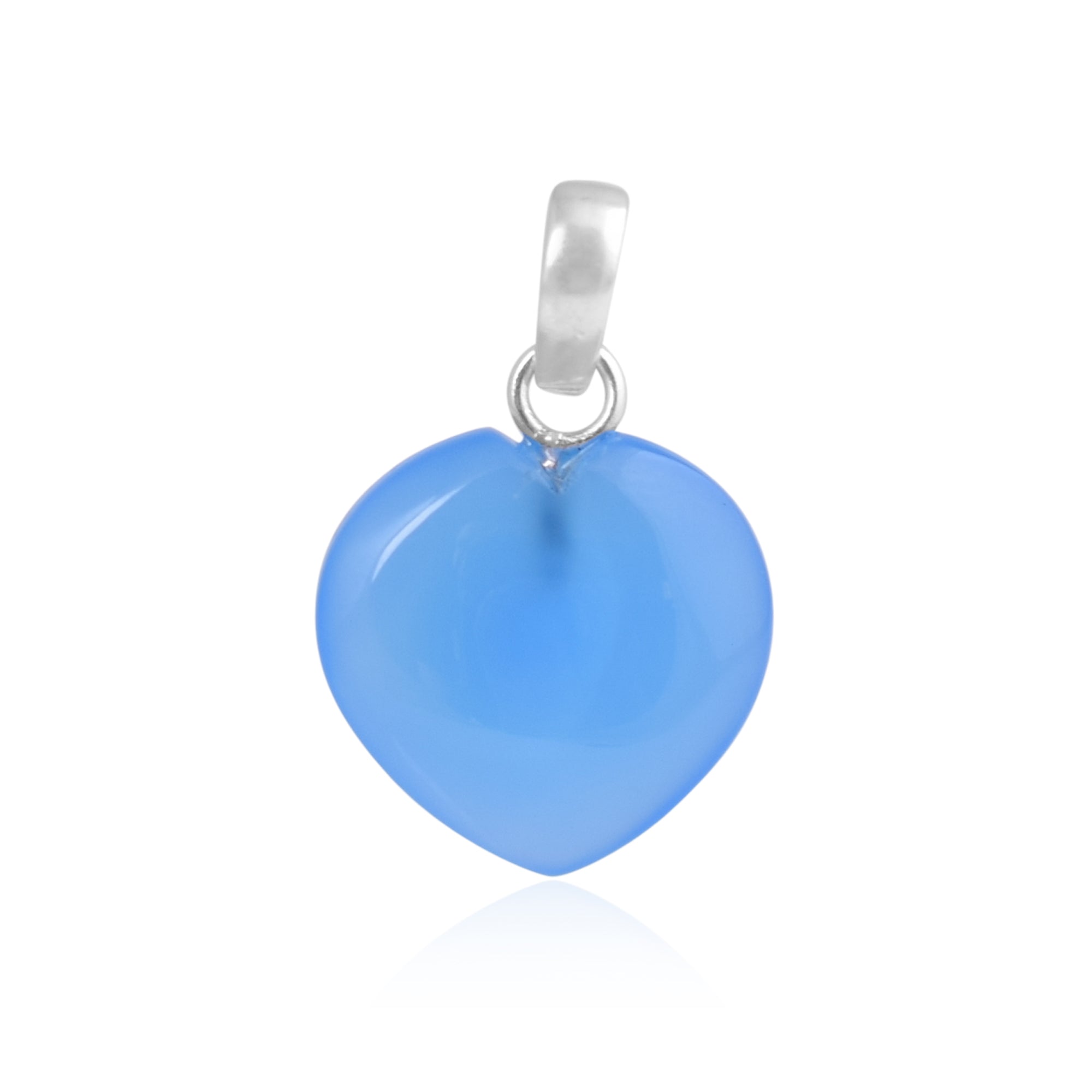 925 Sterling Silver Blue Stone Heart Shape Pendant For Girls and Women ...