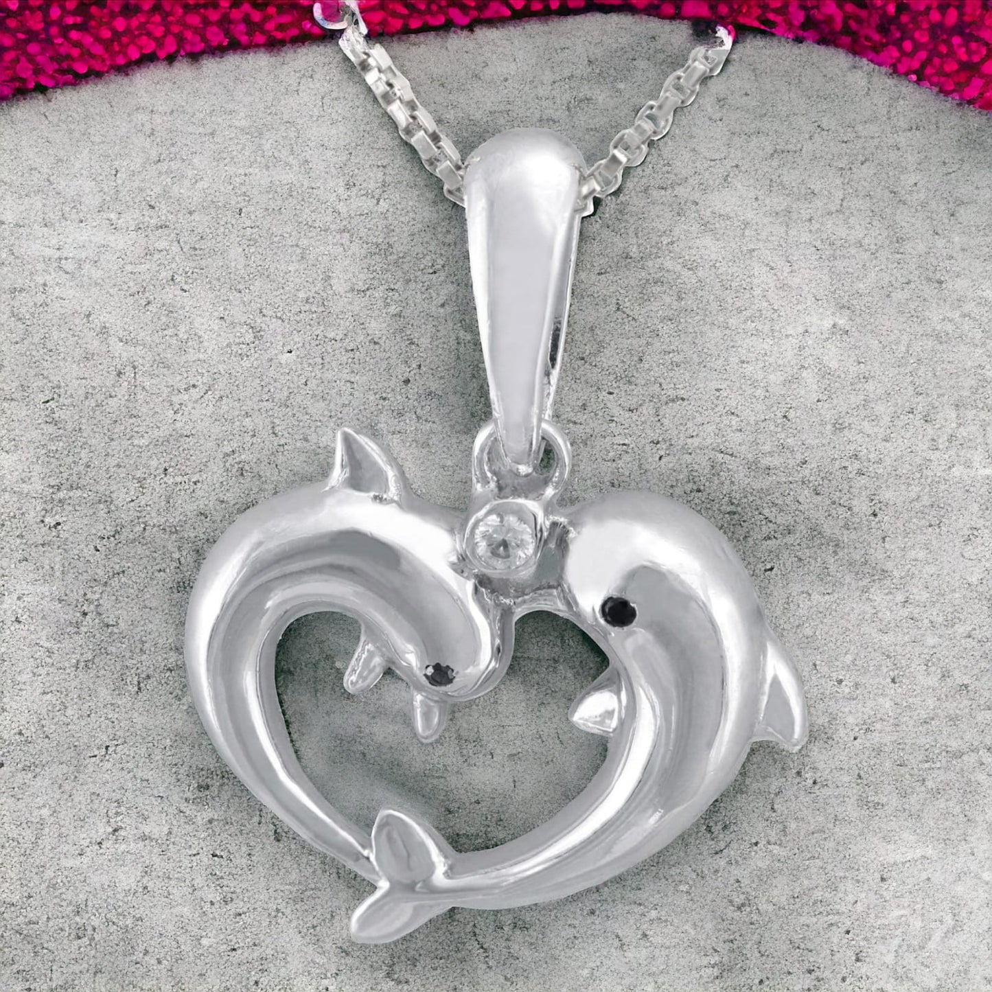 925 Sterling Silver Double Dolphin Pendant For Girls And Women – LBV